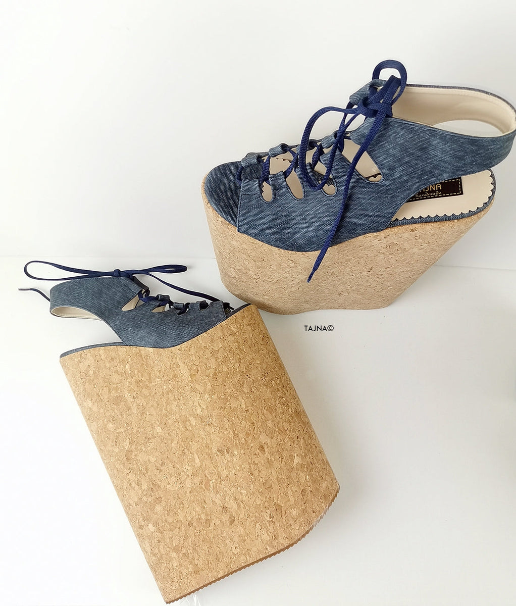 Jean 30 cm High Heel Gladiator Wedges | Tajna Club