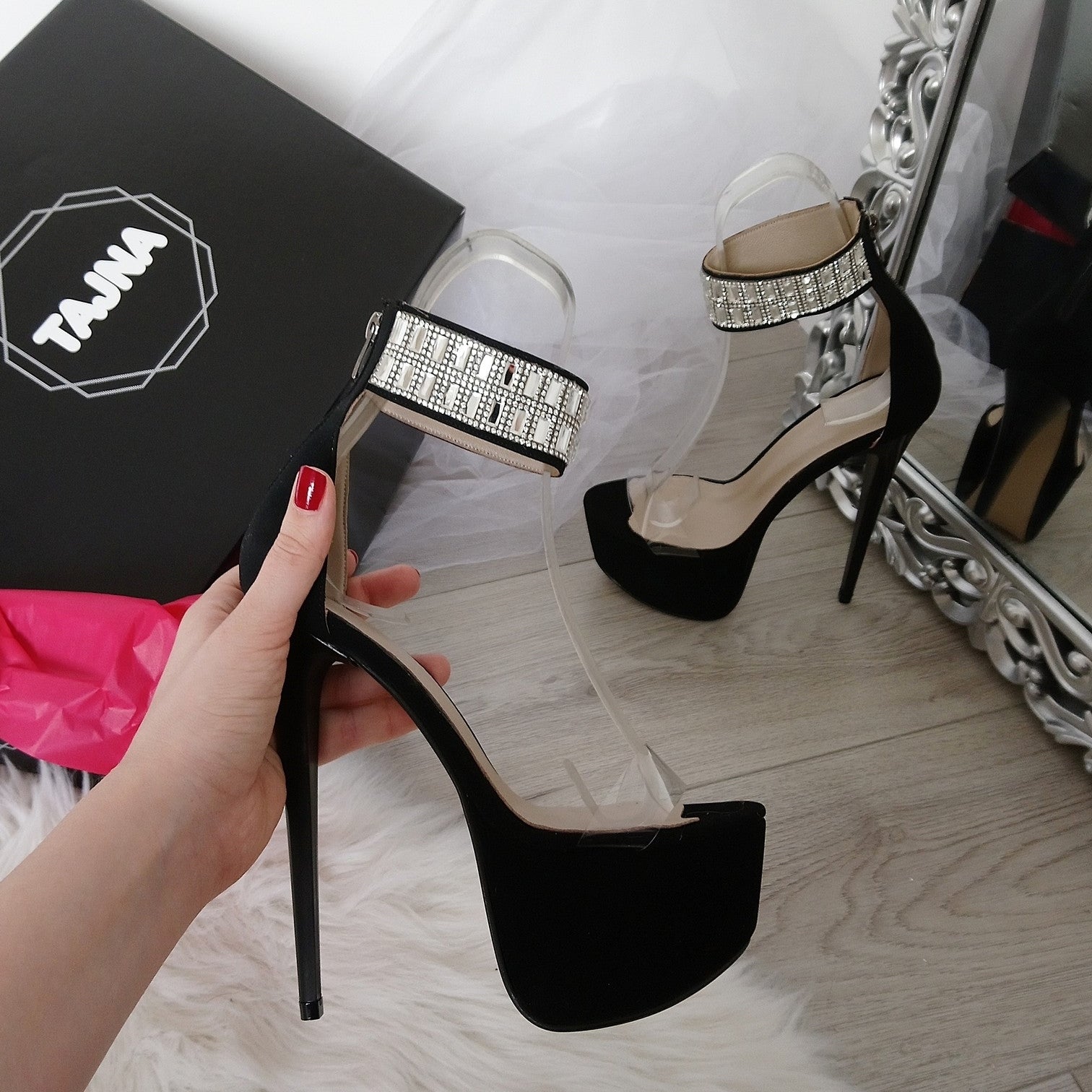 Gem Stone High Heel Platform Shoes | Tajna Club