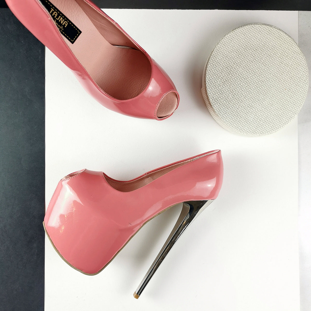 Sugar Pink Patent Platform Pumps | Tajna Club